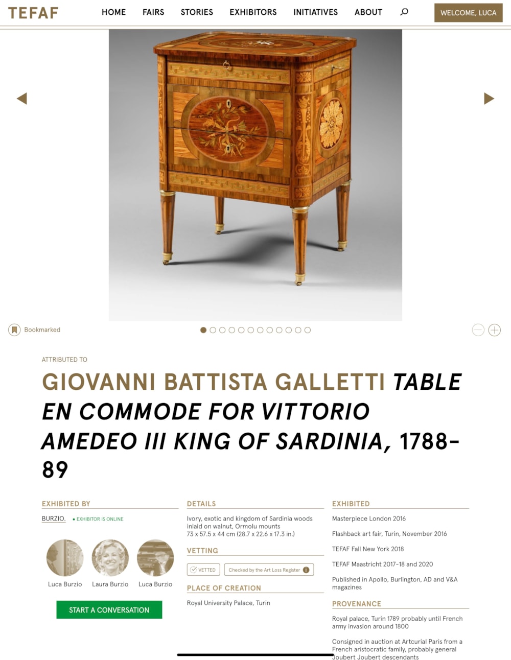 Giovanni Battista Galletti-An Important Royal Piedmontese Ce | BURZIO